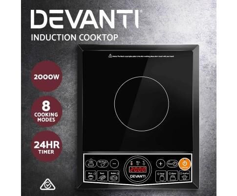 Devanti Electric Induction Cooktop Portable Ceramic Cook Top Kitchen ...
