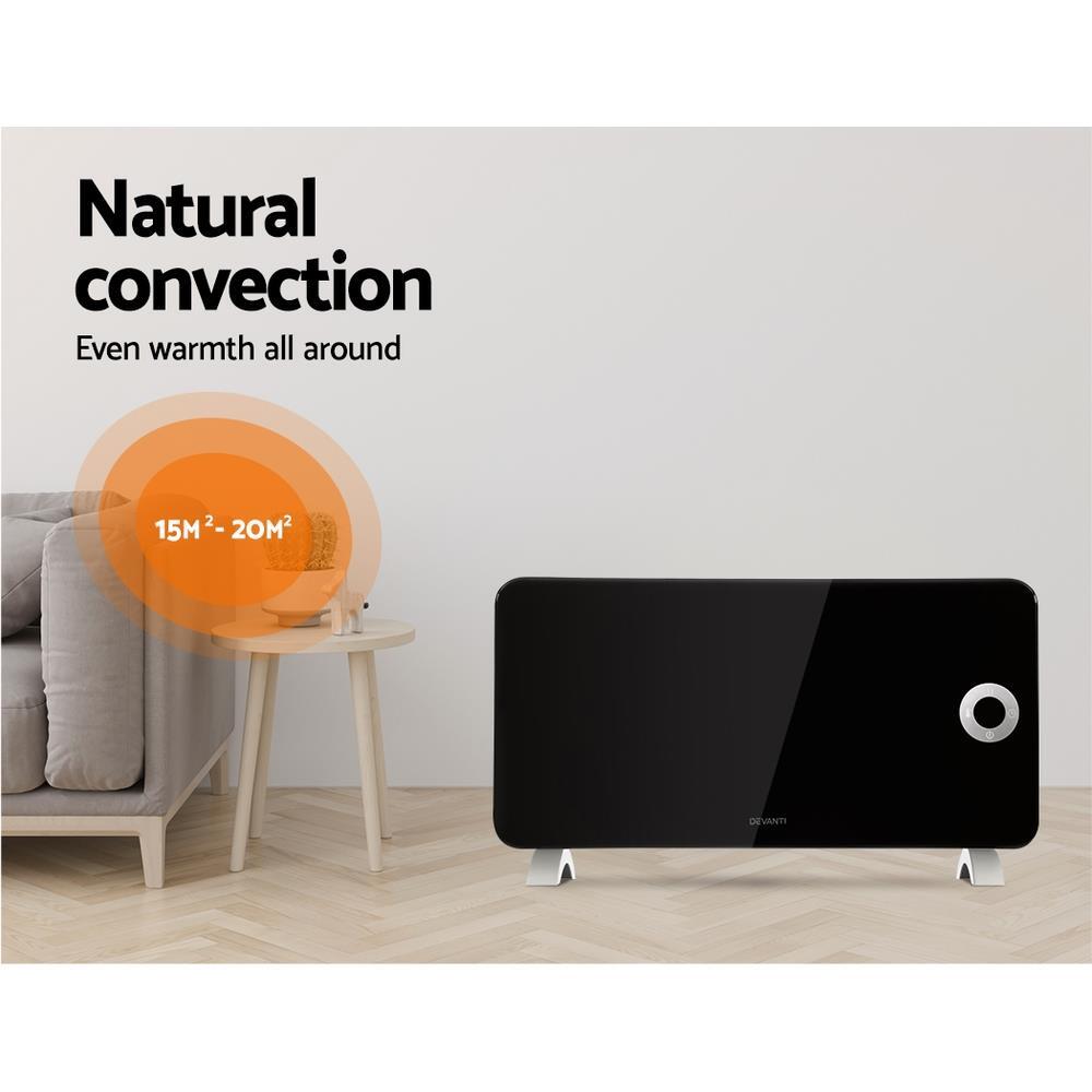 Devanti 2000W Electric Metal Panel Heater Portable / Wall Convection ...