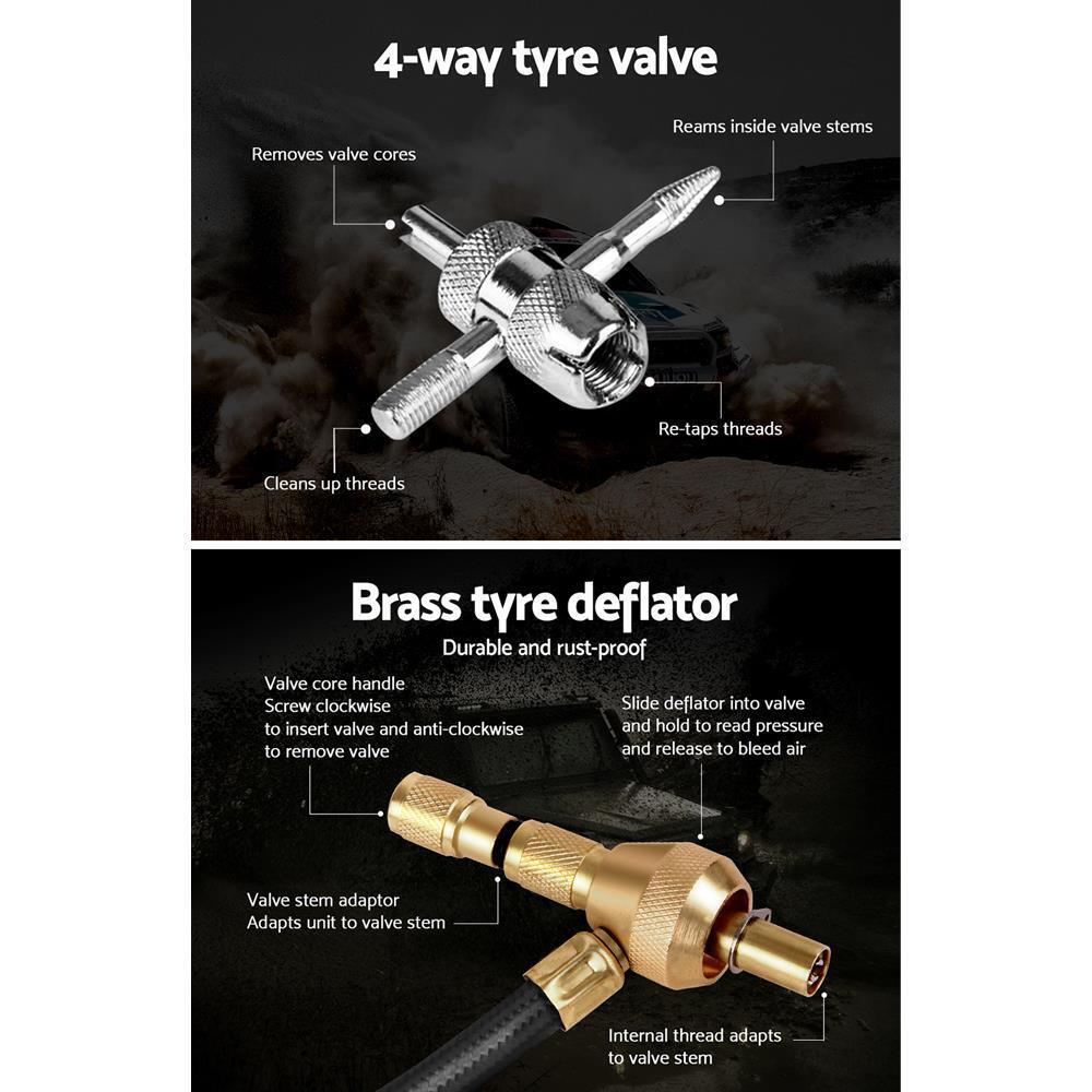 Giantz Rapid Tyre Deflator Air Deflators 4WD 4X4 with Pressure Gauge ...