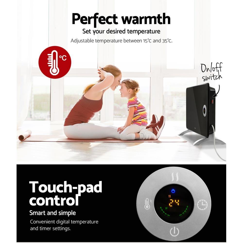 Devanti 2000W Electric Metal Panel Heater Portable / Wall Convection ...