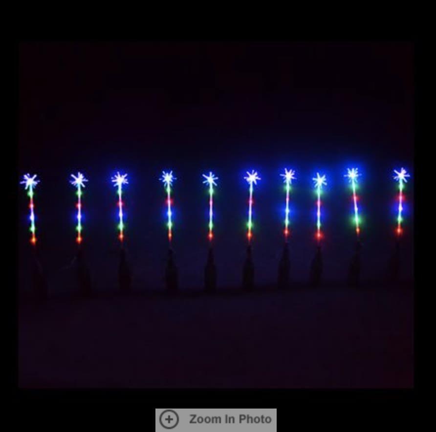 10 Piece Multi-colour LED Christmas Pathway Poles