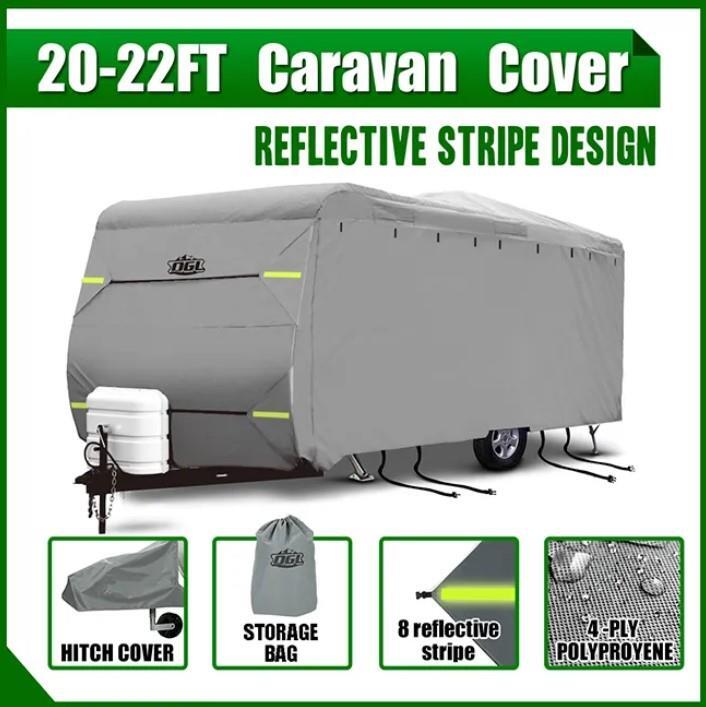 RETURNs Heavy Duty 20-22ft Caravan Cover Campervan Waterproof 4 Layer w ...
