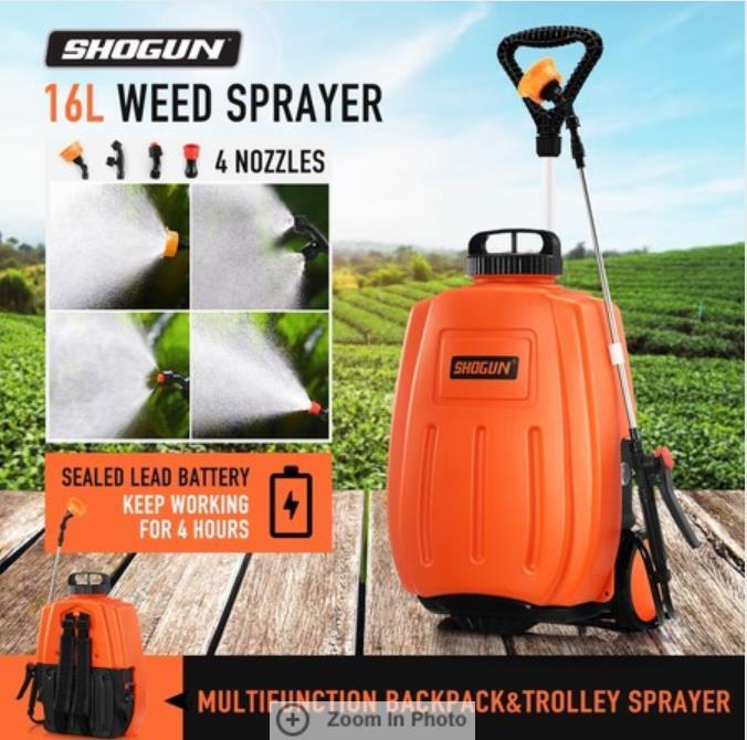 Shogun 16L Electric Backpack Weed Sprayer 12V Garden Farm Spray Pump ...