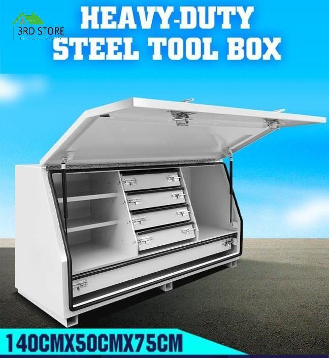 Steel Tool Box Storage Drawer Checker Plate Truck Ute Lock Toolbox ...