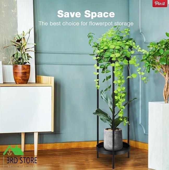 RETURNs 80CM High Plant Stand Metal Flower Pots Shelf Indoor Outdoor ...
