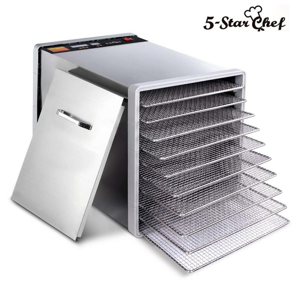 5-Star Chef 10 Trays Food Dehydrators Commercial 304 Stainless Steel ...