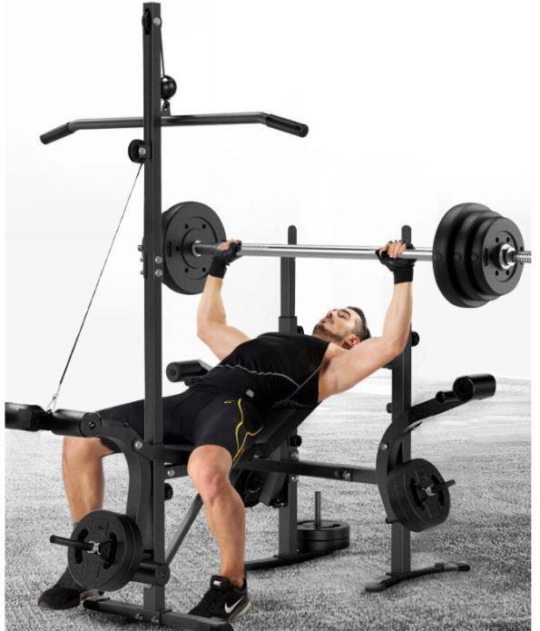 Fitplus Pro 7in1 Multi-Station Weight Bench Press Pull Down Adjustable ...