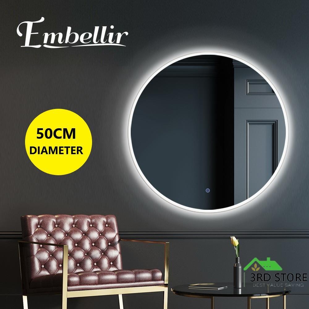 Embellir LED Wall Mirror Bathroom Mirrors With Light Decorative 50CM Round