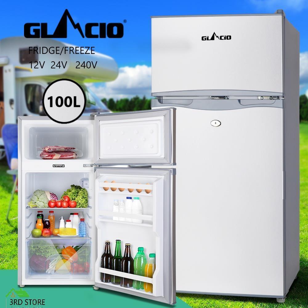 RETURNs Glacio 100L Portable Camping Fridge Freezer Bar Upright 12V/24V/240V Caravan